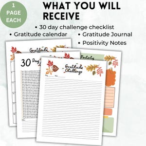 November 30 Day Gratitude Challenge Printable Checklist Calendar Month ...
