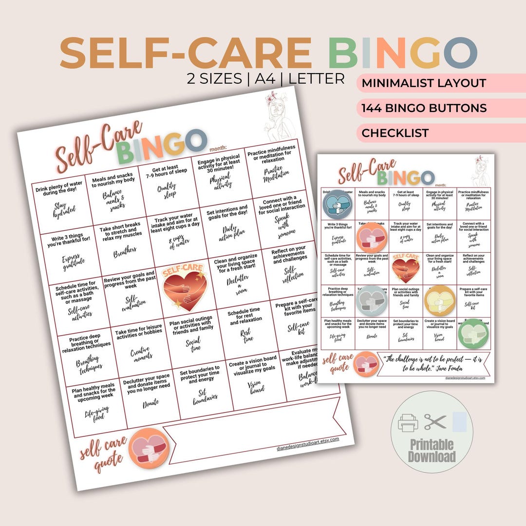 Self-care Bingo Printable Self Care Bingo Vision Board Bingo Idea With ...