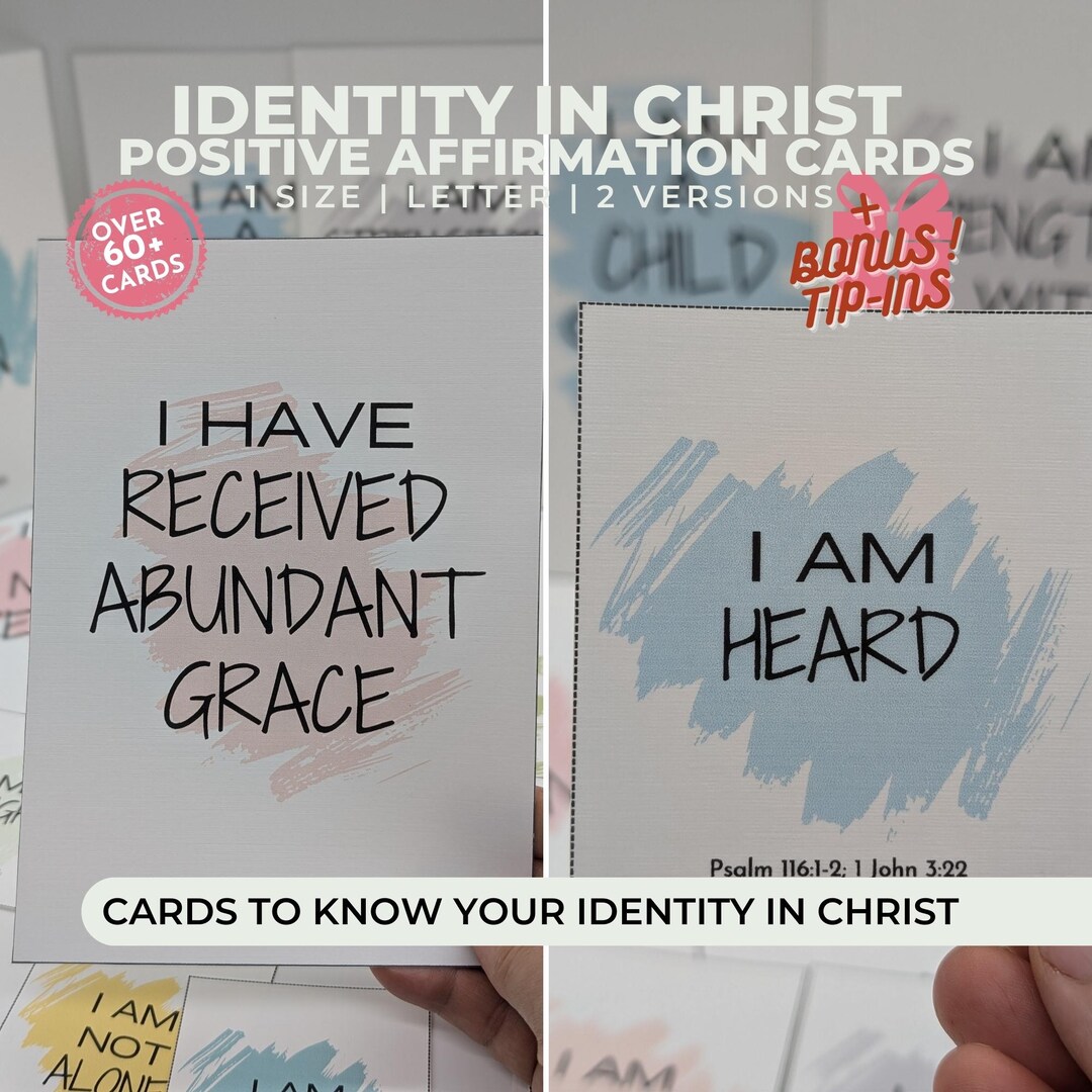 Christian Affirmation Card Identity in Christ Card Bible Verse ...