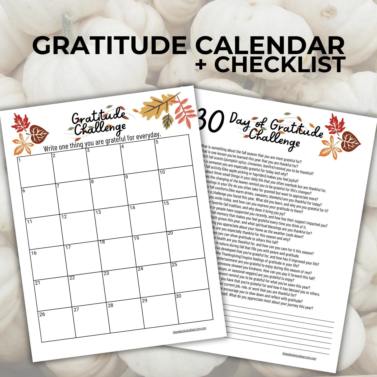 30 Day Gratitude Challenge Printable Gratitude Journal Printable 30 Day ...