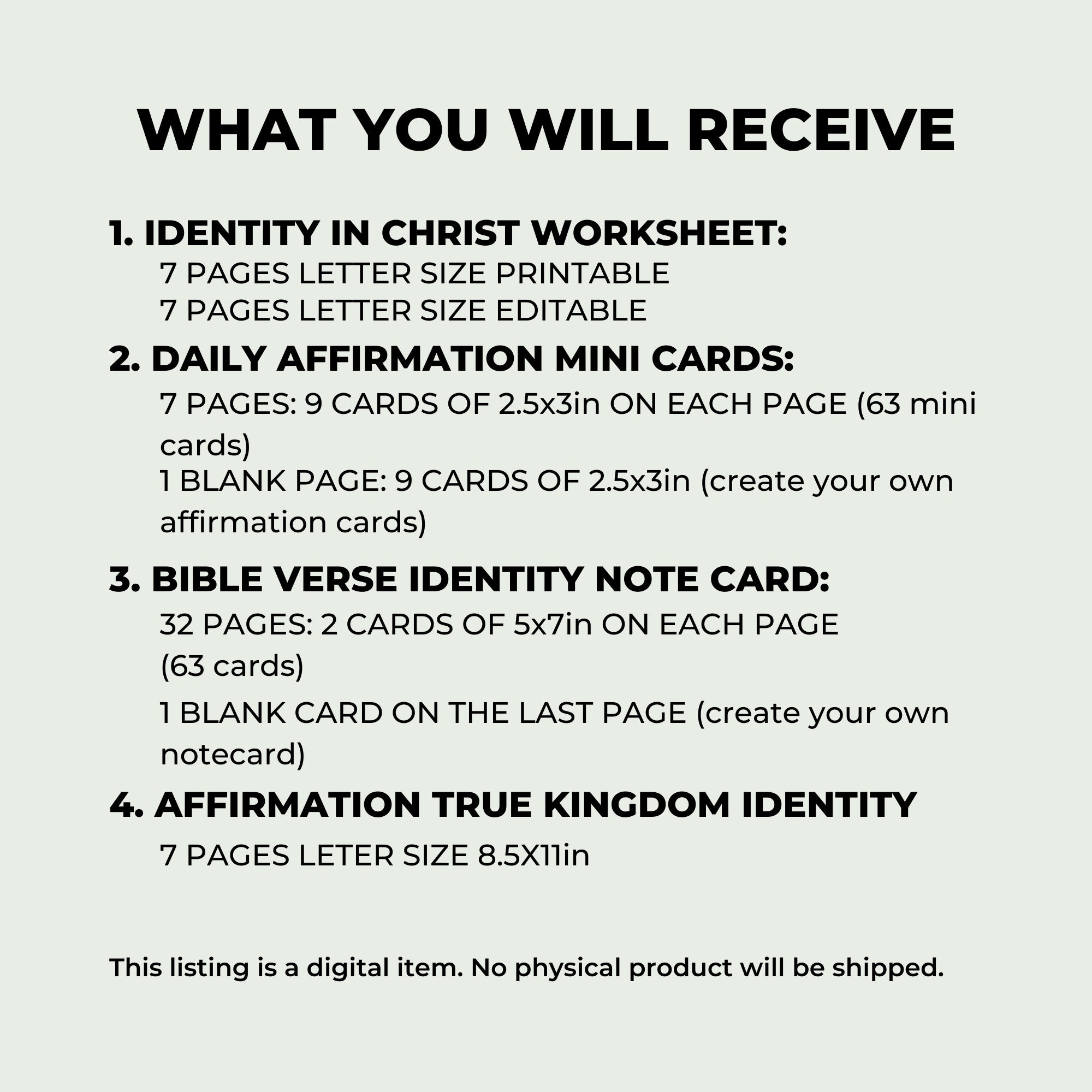 Identity in Christ Printable Worksheet Printable Editable Page ...