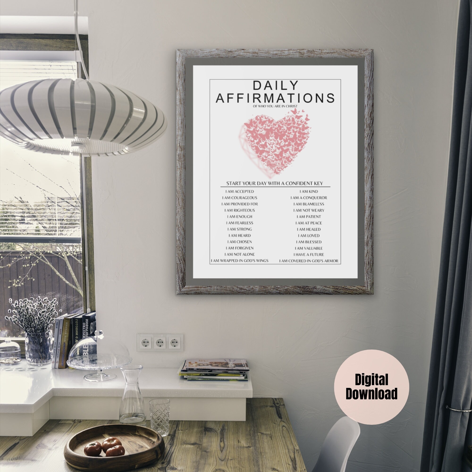 Daily Affirmation Poster Biblical Quote Affirmation Printable - Etsy