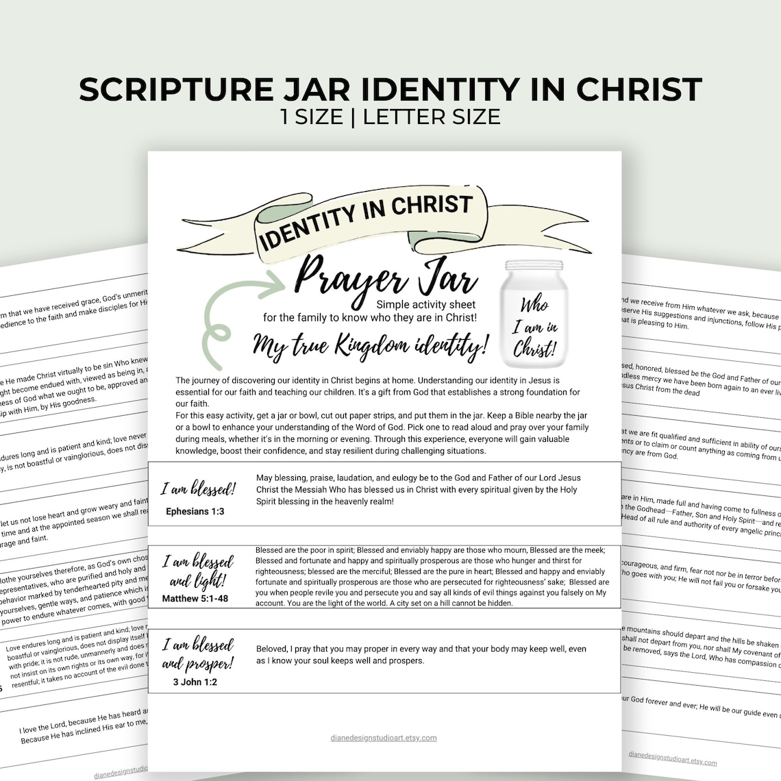 Family Activity Kit DIY Bible Verse Jar DIY Scripture Prayer Jar ...