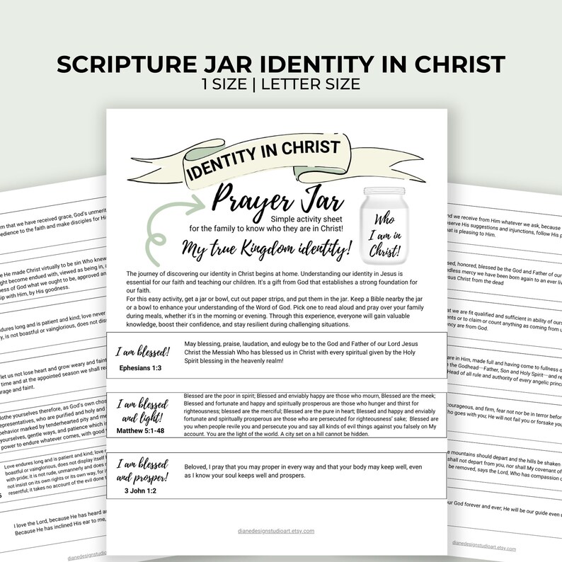 Family Activity Kit DIY Bible Verse Jar DIY Scripture Prayer Jar ...