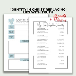 Identity in Christ Printable Worksheet Growing in Christ Worksheet ...