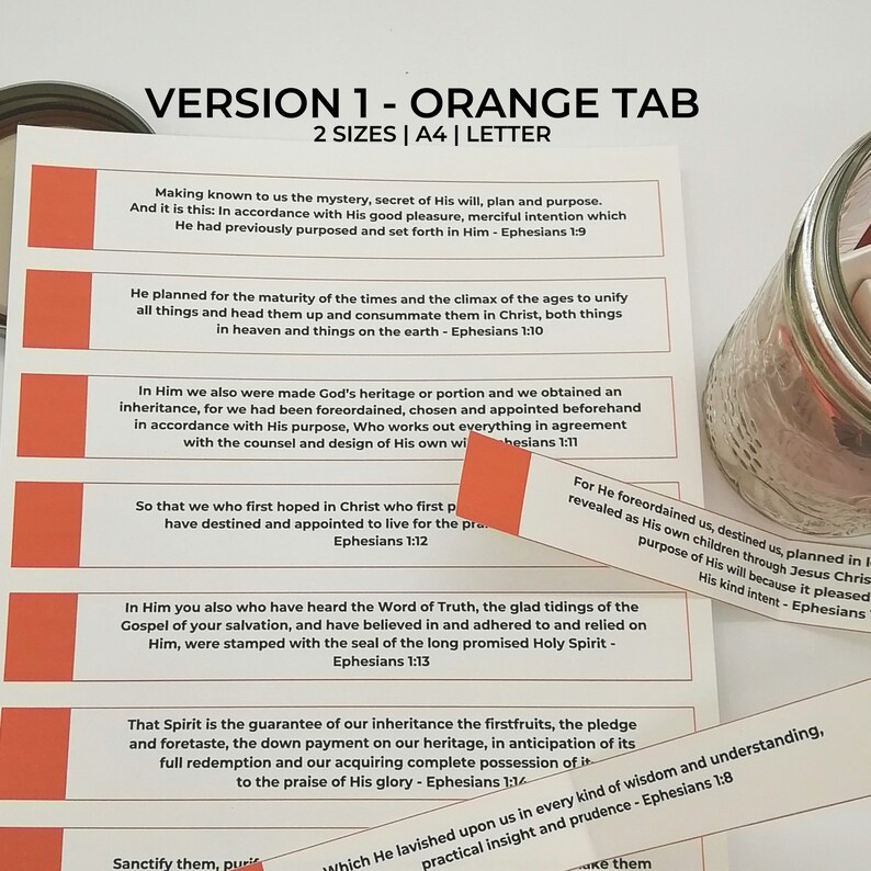 Armor of God Prayer DIY Scripture Jar Printable Cards Verses Journal ...