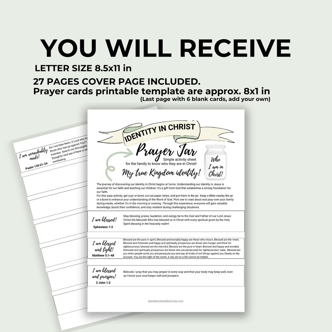 Family Activity Kit DIY Bible Verse Jar DIY Scripture Prayer Jar ...