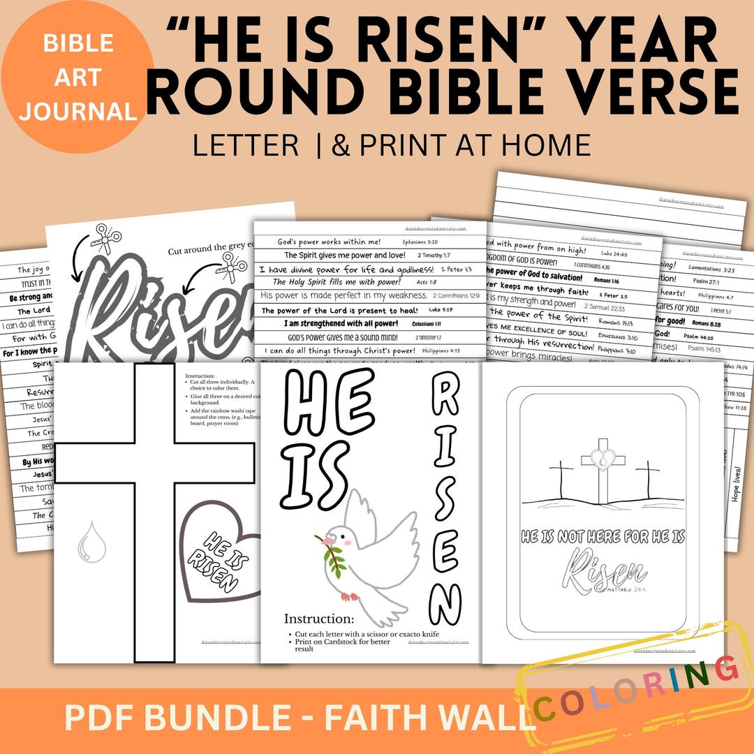 He is Risen Bible Study Activity Printable Washi Tape Strips DIY ...