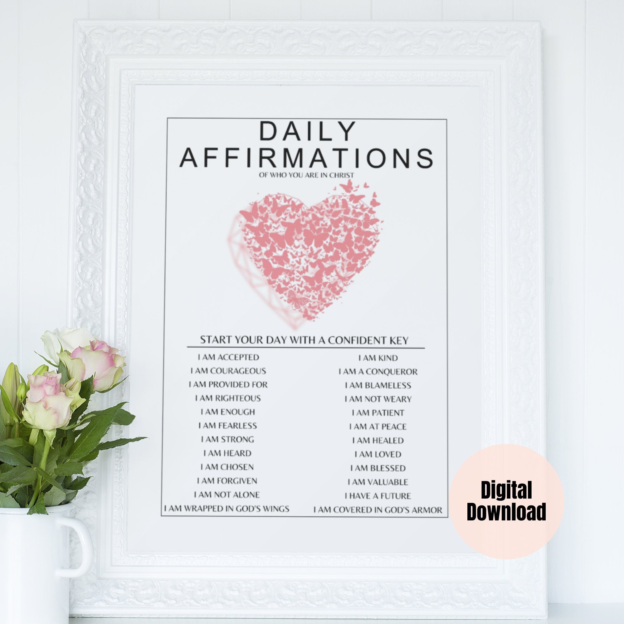 Daily Affirmation Poster Biblical Quote Affirmation Printable - Etsy