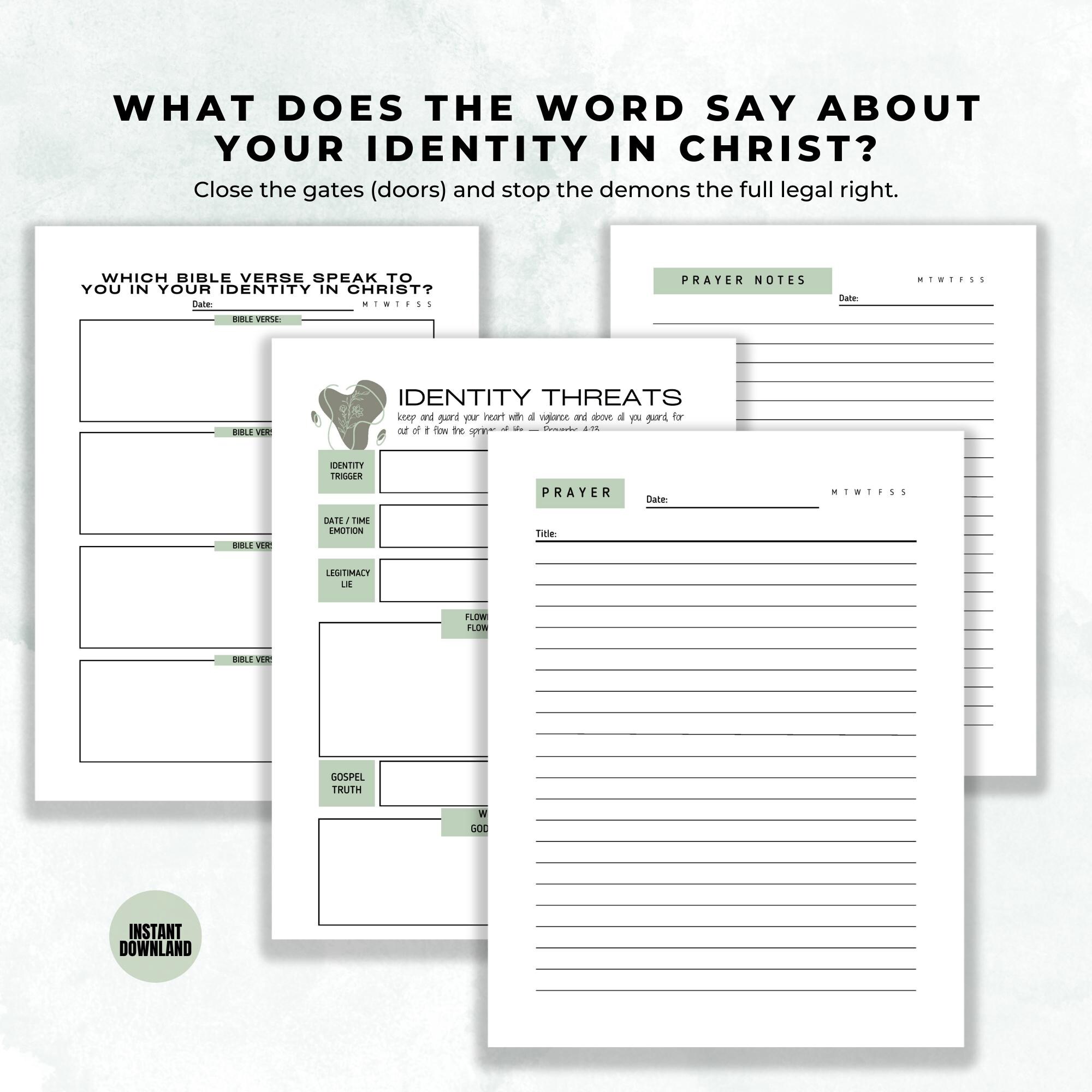 Christian Identity in Christ Worksheet Printable Identity in Christ ...