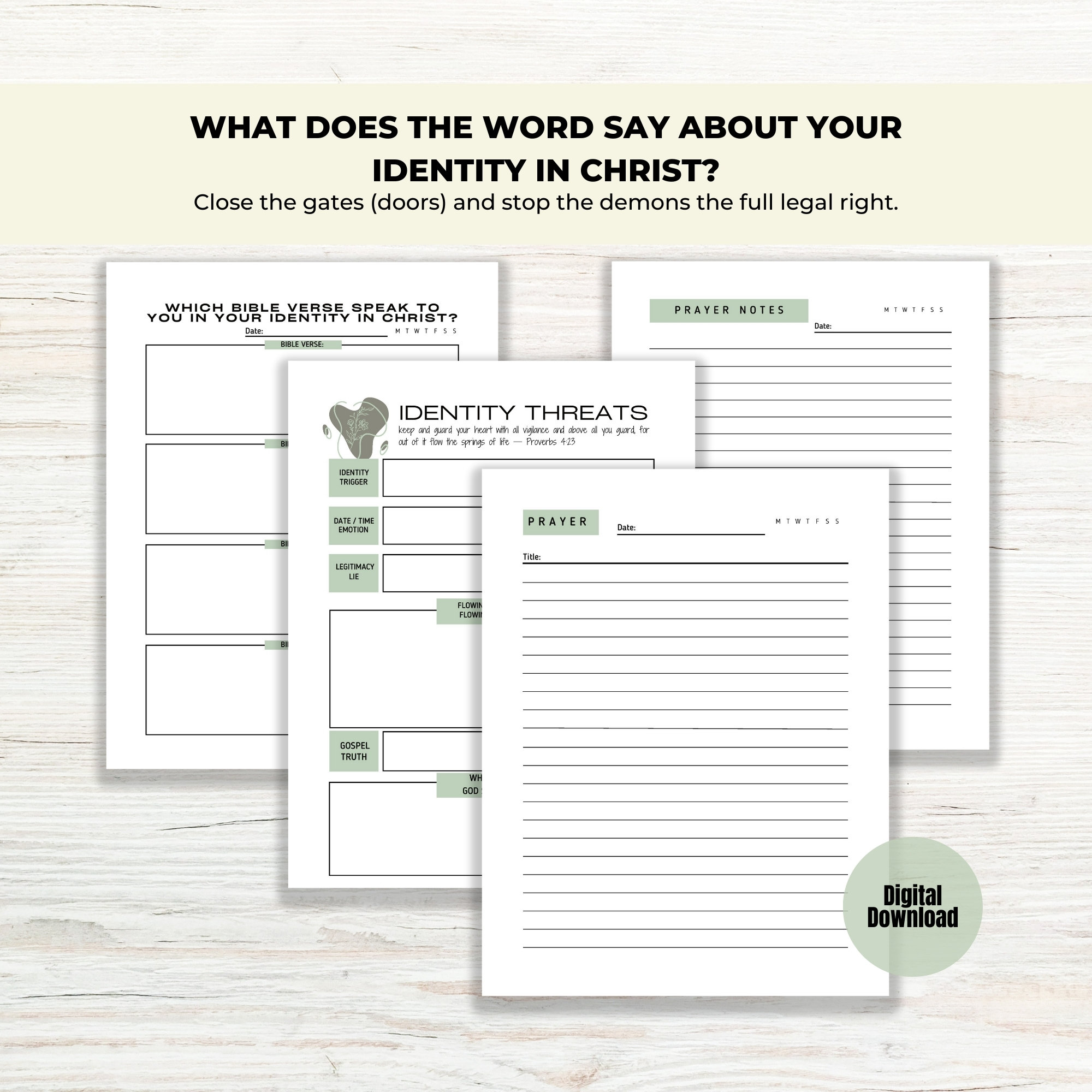 Identity In Christ Worksheet