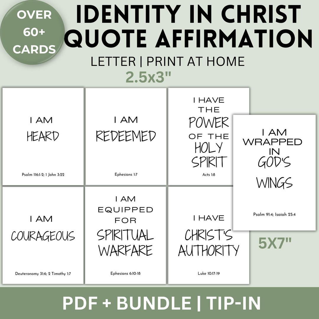 Identity in Christ Affirm Card Memory Encouraging Verse Card Biblical ...