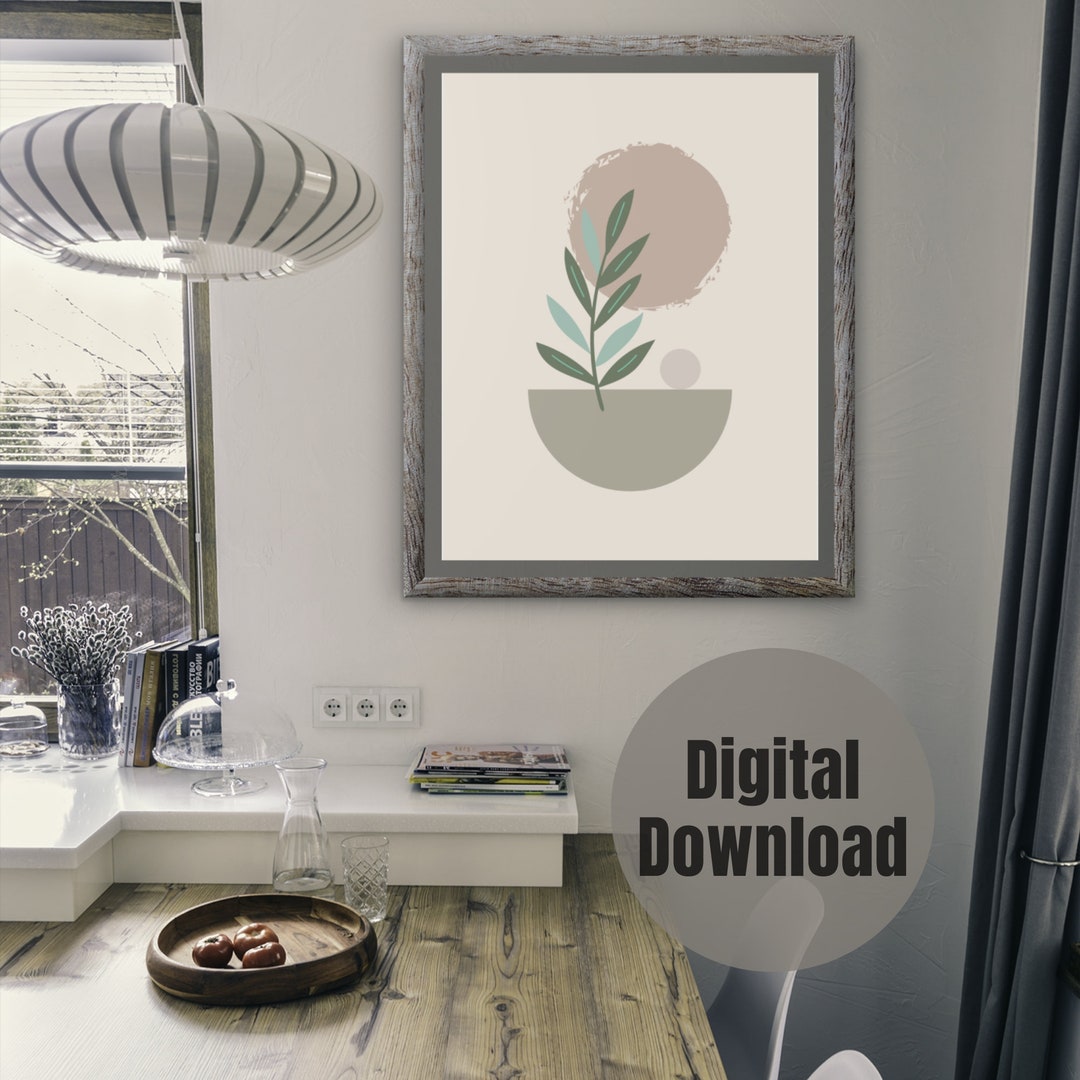 Neutral Poster Art Deco Printable Wall Art Boho Modern Minimalist Art ...