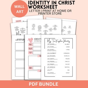 Identity in Christ Worksheet Journal Printable Scripture Words ...