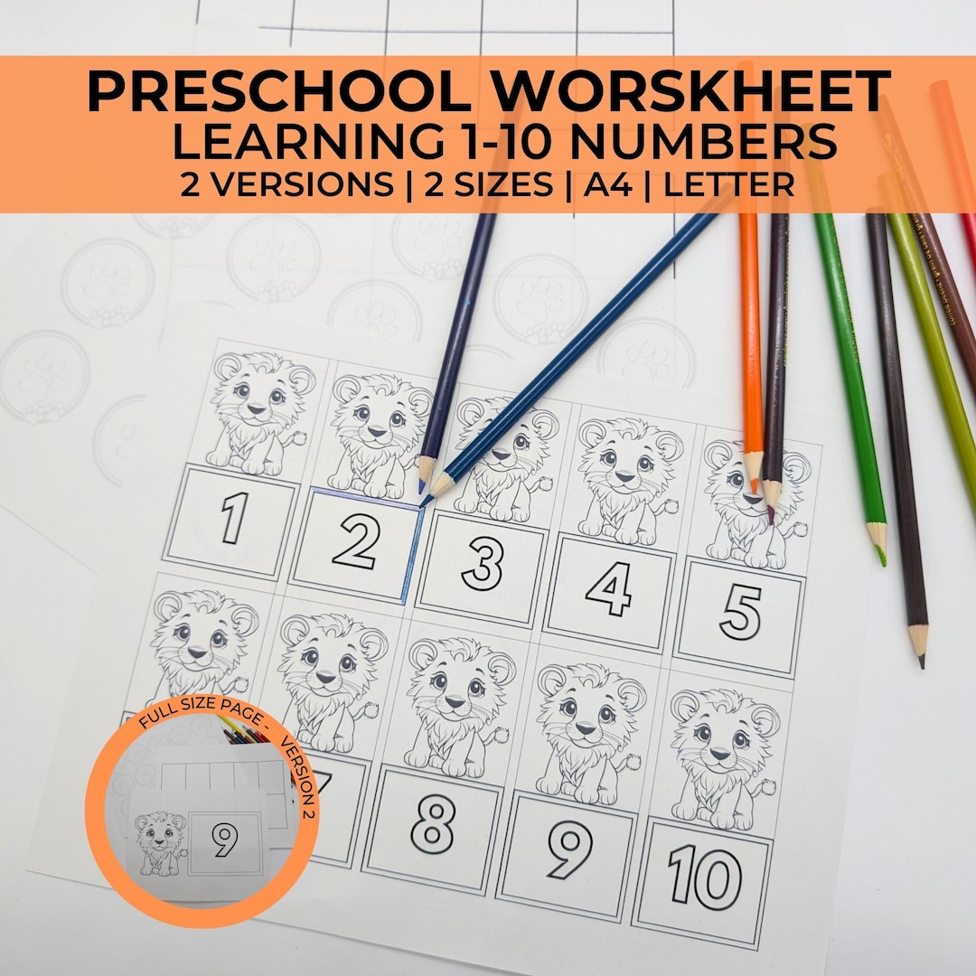Homeschool Printable Worksheet Preschool Worksheet Learning Number 1-10 ...