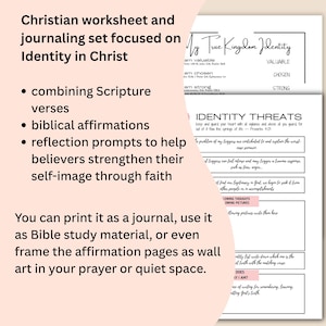 Identity in Christ Worksheet Journal Printable Scripture Words ...