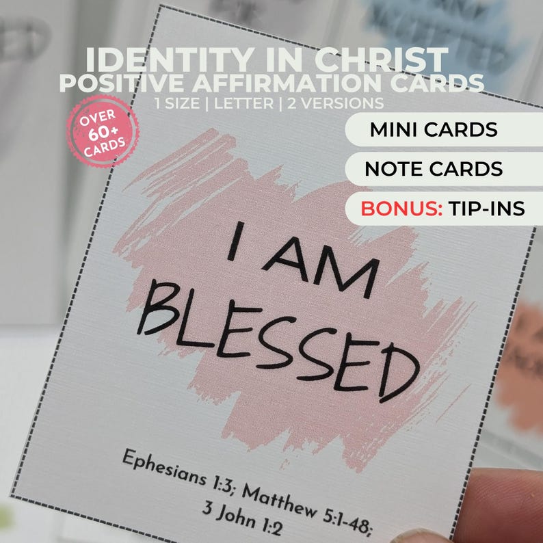 Christian Affirmation Card Identity in Christ Card Bible Verse ...