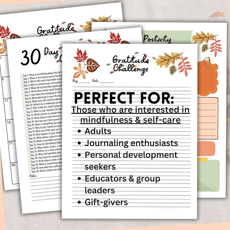 November 30 Day Gratitude Challenge Printable Checklist Calendar Month ...