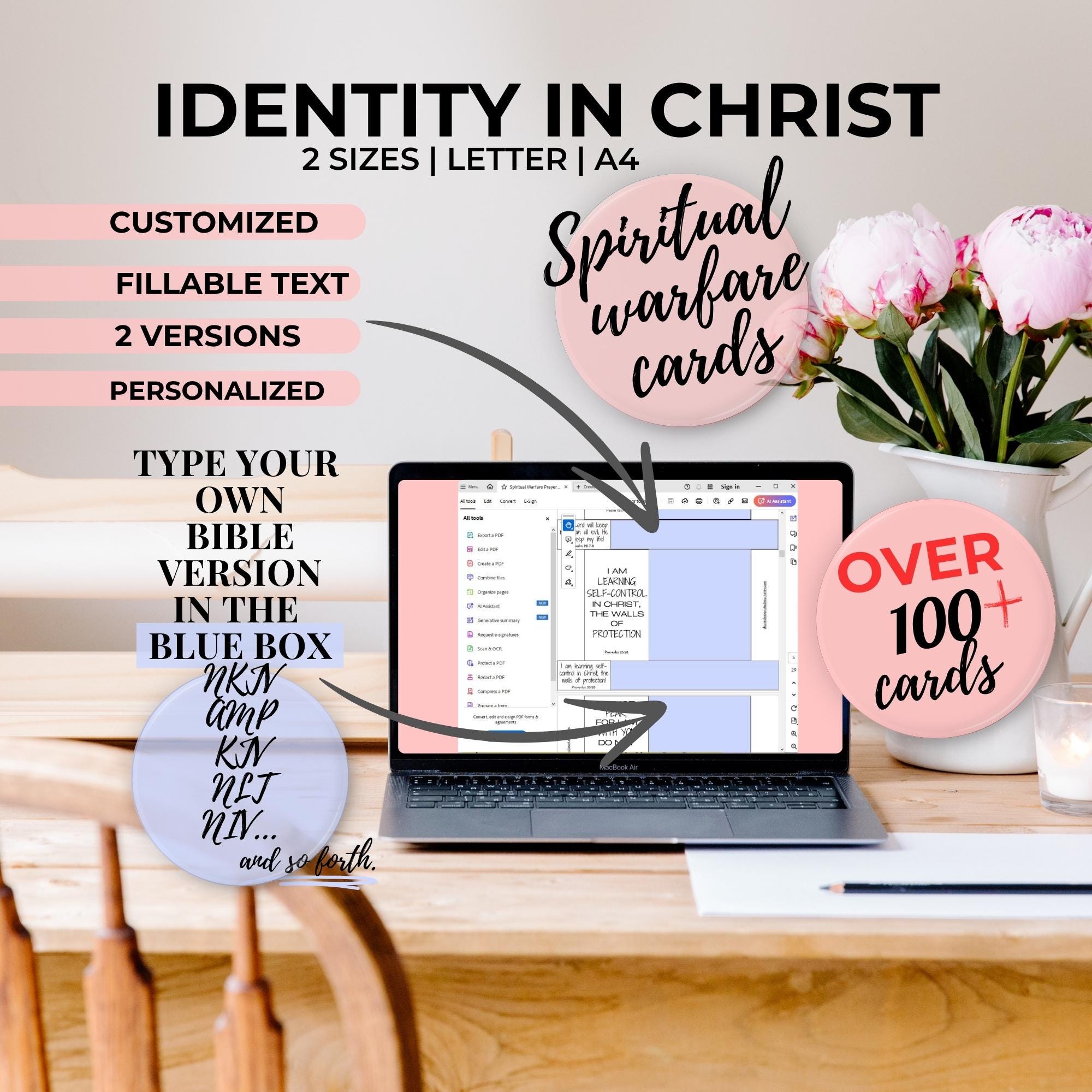 Editable Card Printable Editable Pdf Identity in Christ Scripture Card ...