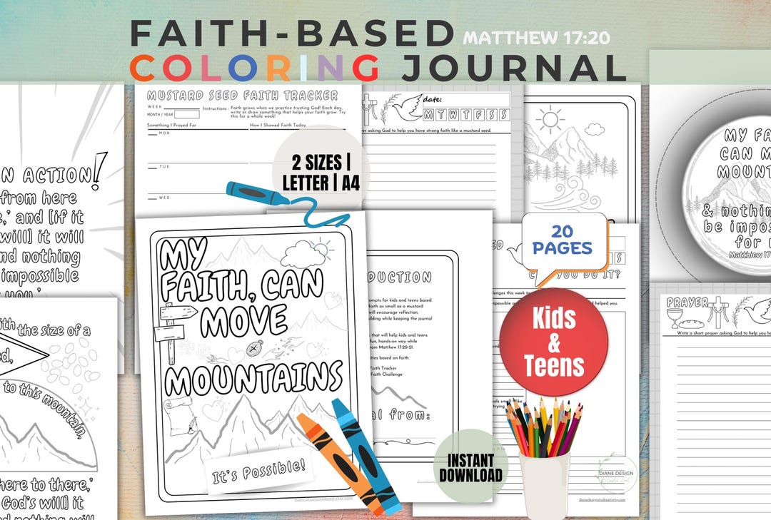 Printable Faith Based Journal Prompt Teens Journal Coloring Pages Kids ...
