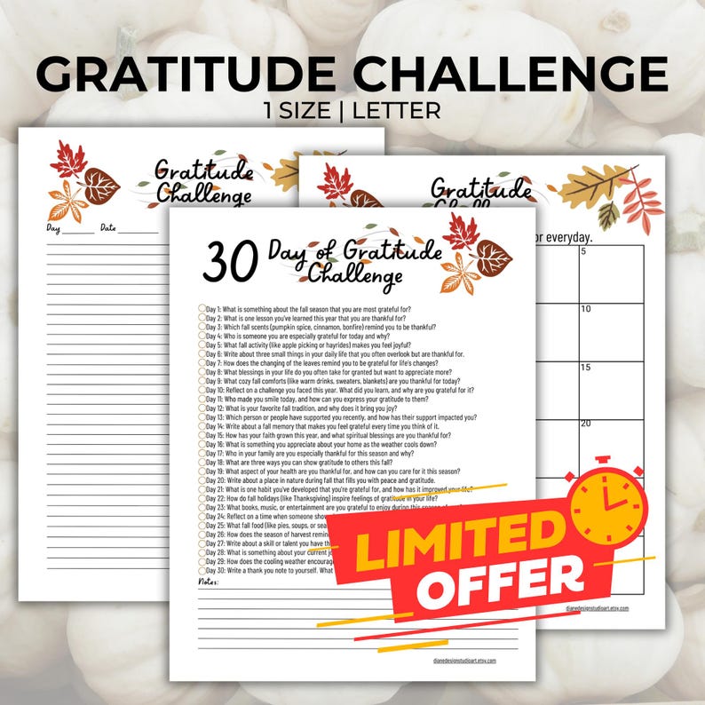 November 30 Day Gratitude Challenge Printable Daily Gratitude Adult ...