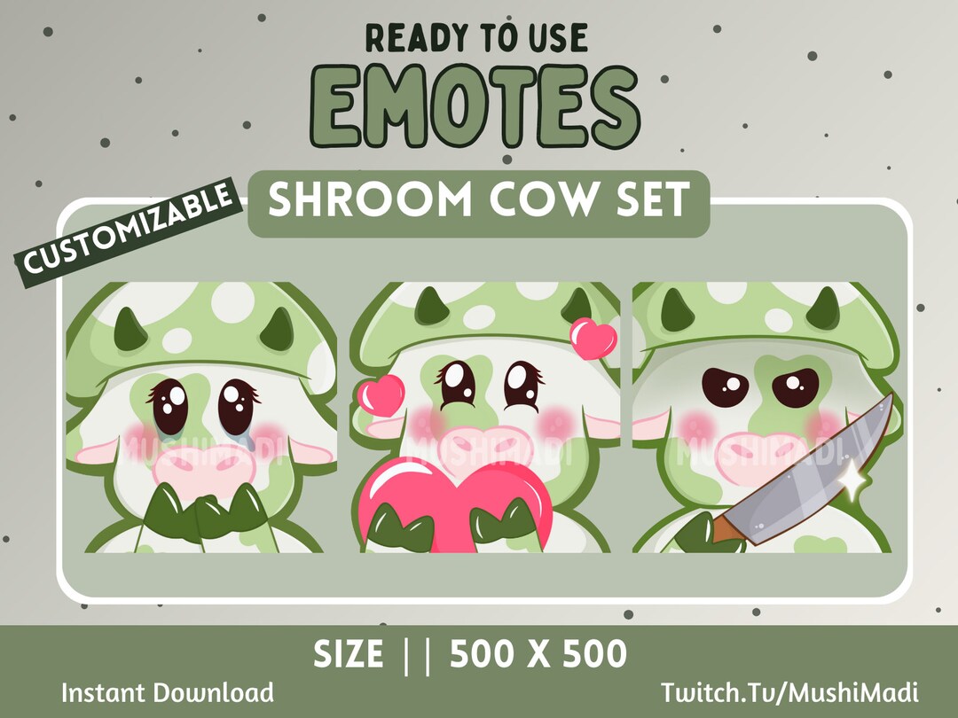 Shroom Cows || Customizable | Twitch | Discord | Youtube - Etsy