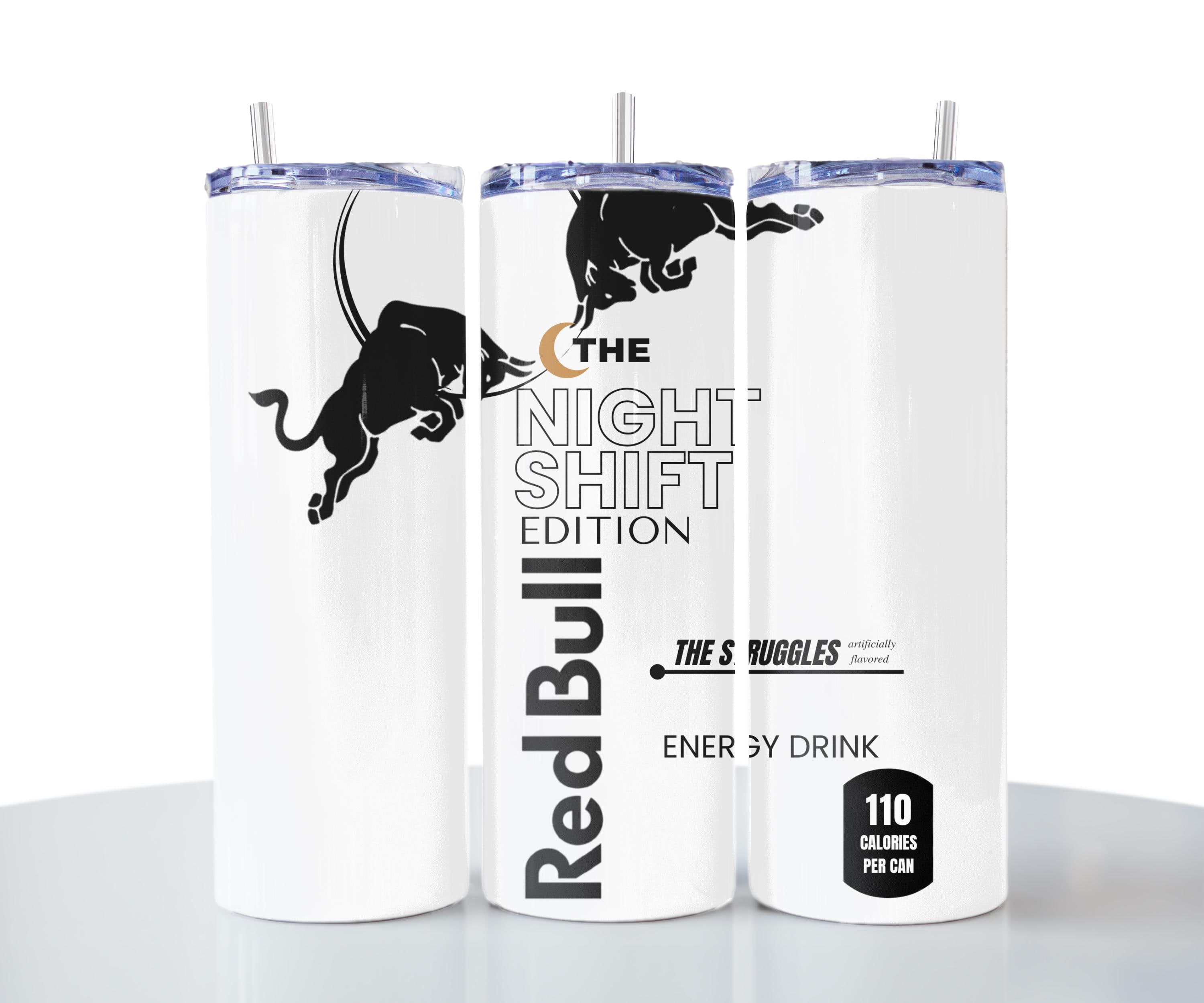 Night Shift Edition Redbull Tumbler Designs, 20oz White Skinny Tumbler Wrap, 9.35 in X 8 in ...