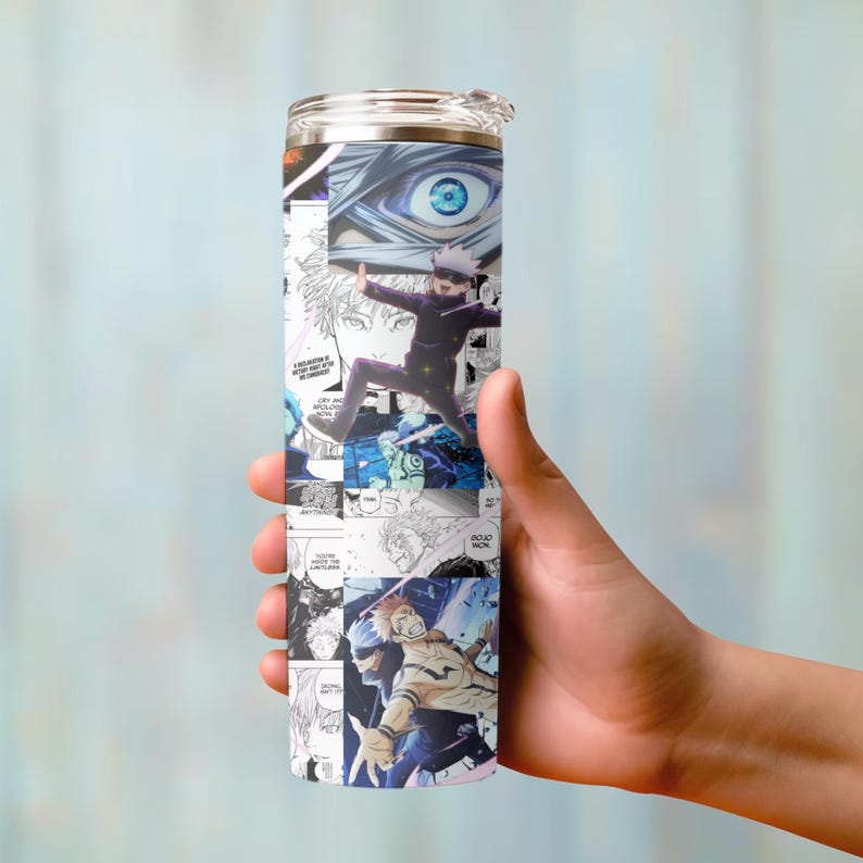 Satoru Gojo Manga Tumbler Digital Designs, 20oz Skinny Tumbler Wrap, 9. ...