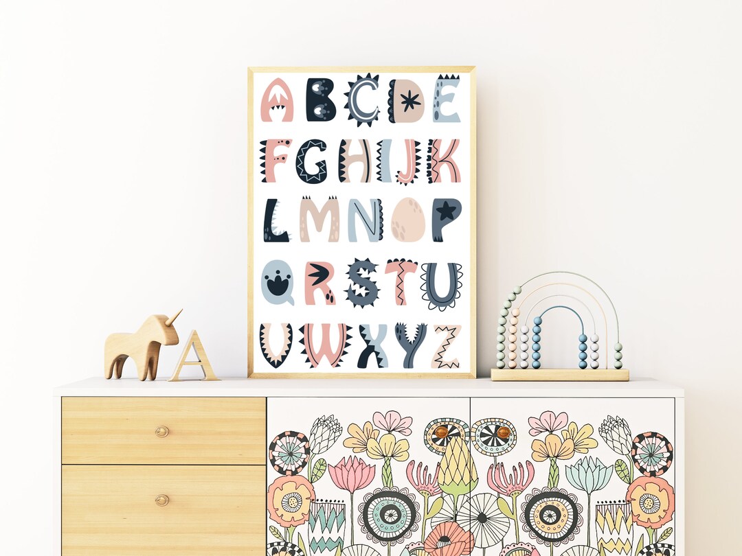 Alphabet ABC Kids Wall Art, Alphabet Kidsposter, Alphabet ABC Printable ...