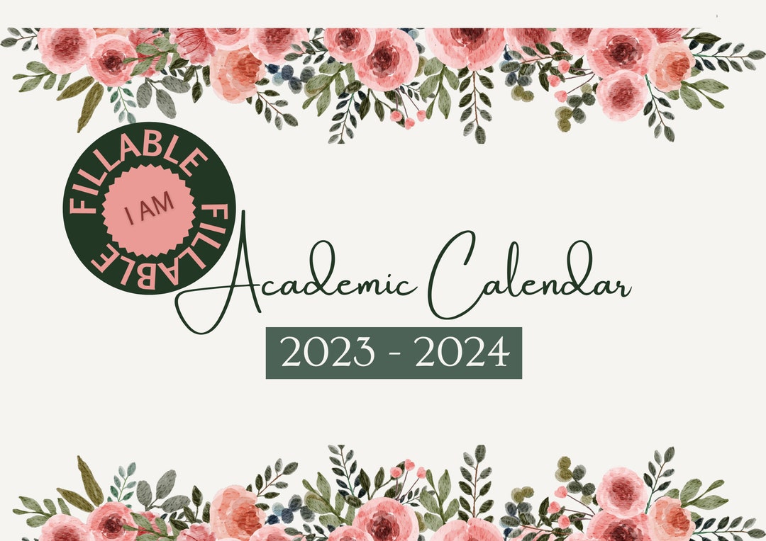 2023 2024 FILLABLE Academic Calendar Daily Planner Weekly Planner July ...