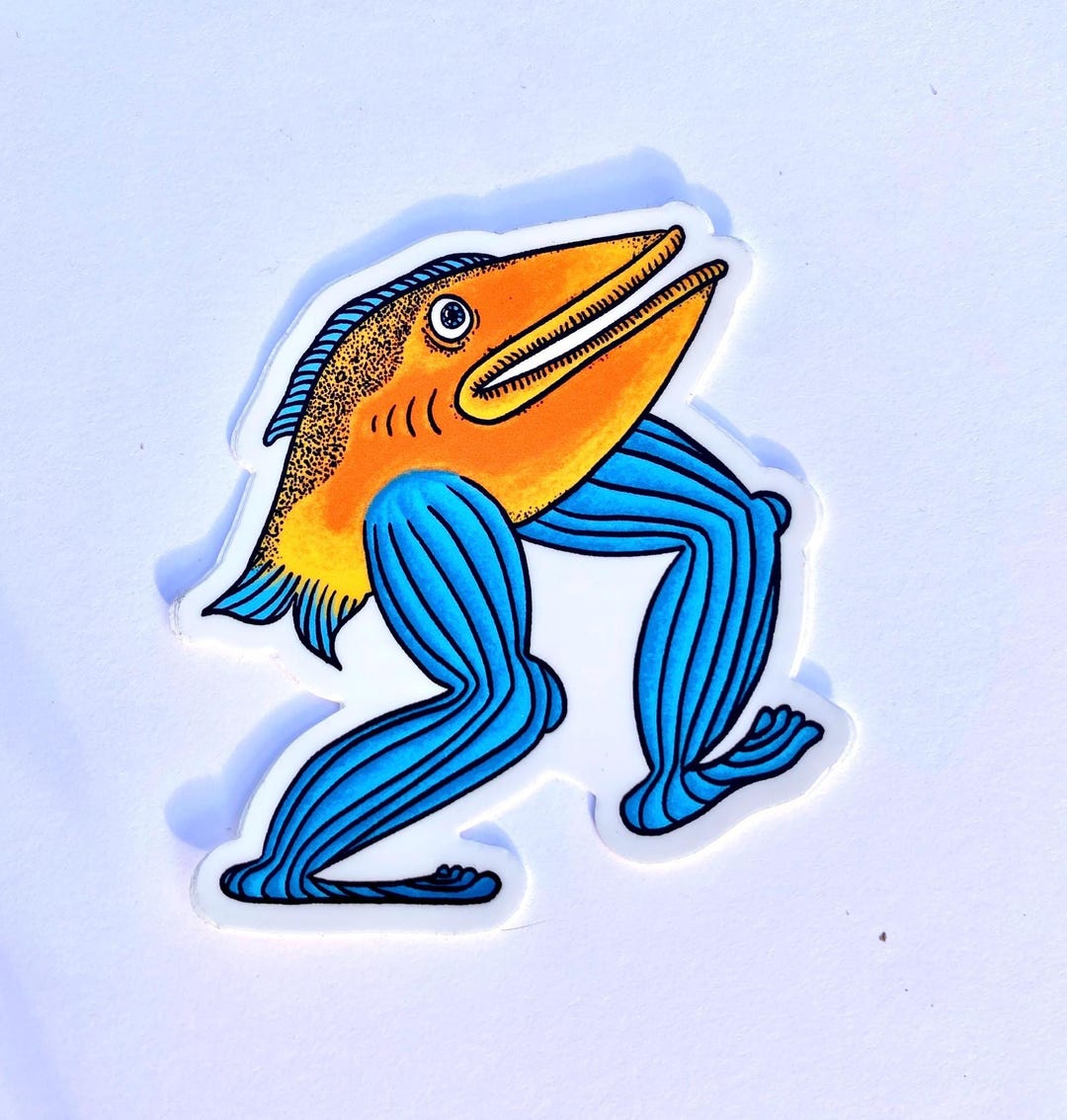 Fish With Legs Original Sticker Art - Etsy