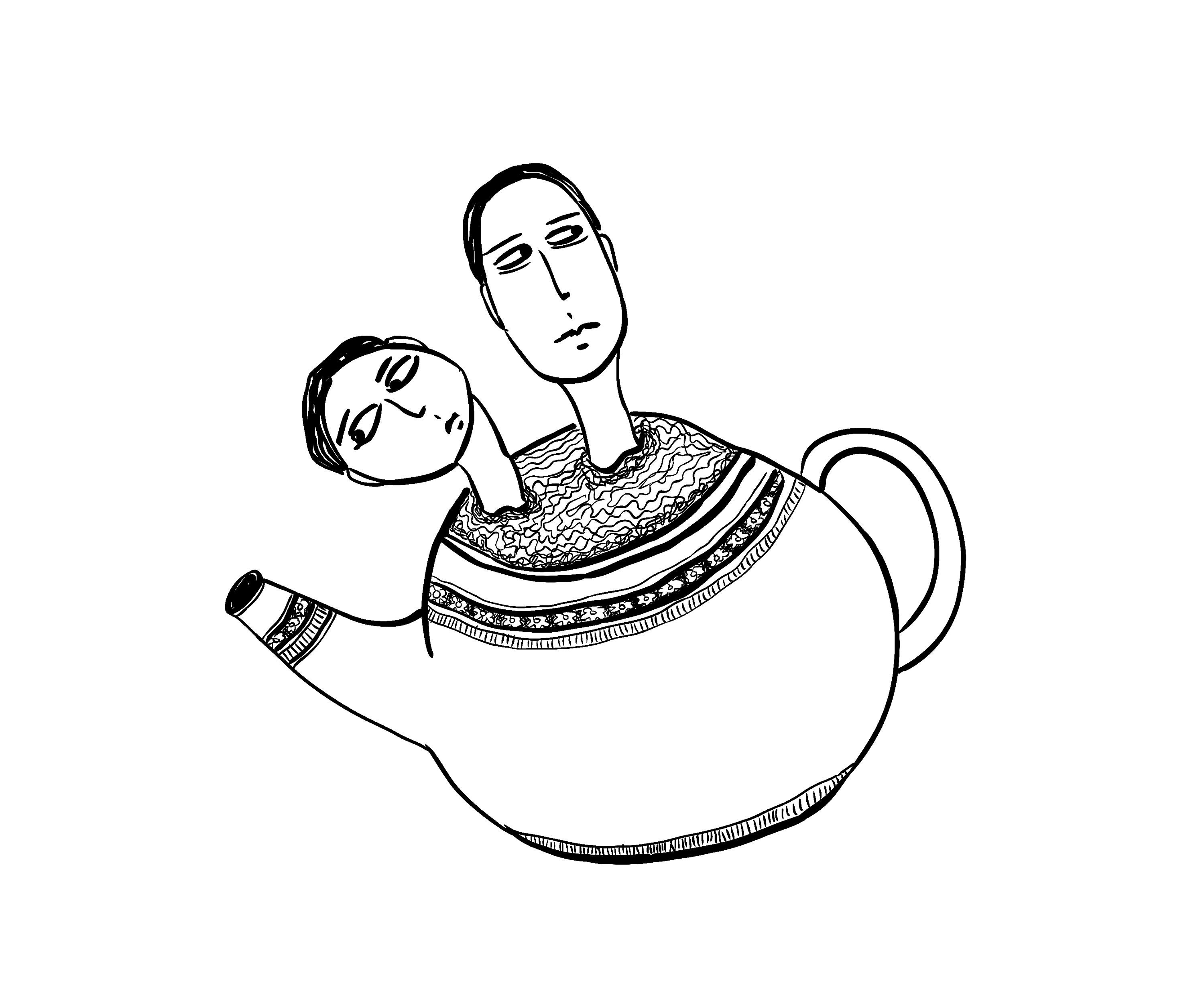 Two Boys in a Teapot (original Sticker Design) - Etsy