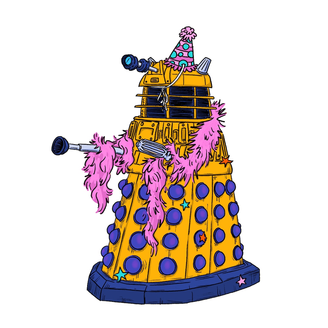 Yellow Party Dalek Sticker (doctor Who Fan Art) - Etsy