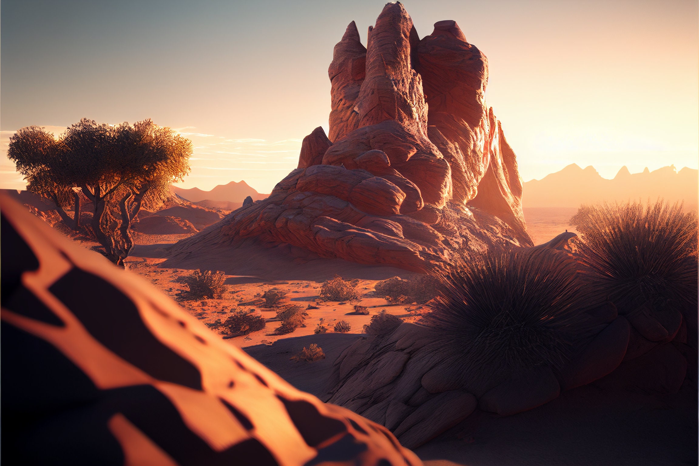 Rocky Baron Desert Landscape, Poster, Digital Download Home Decor ...