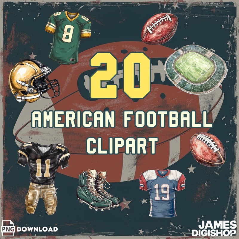 Football Clipart - Etsy
