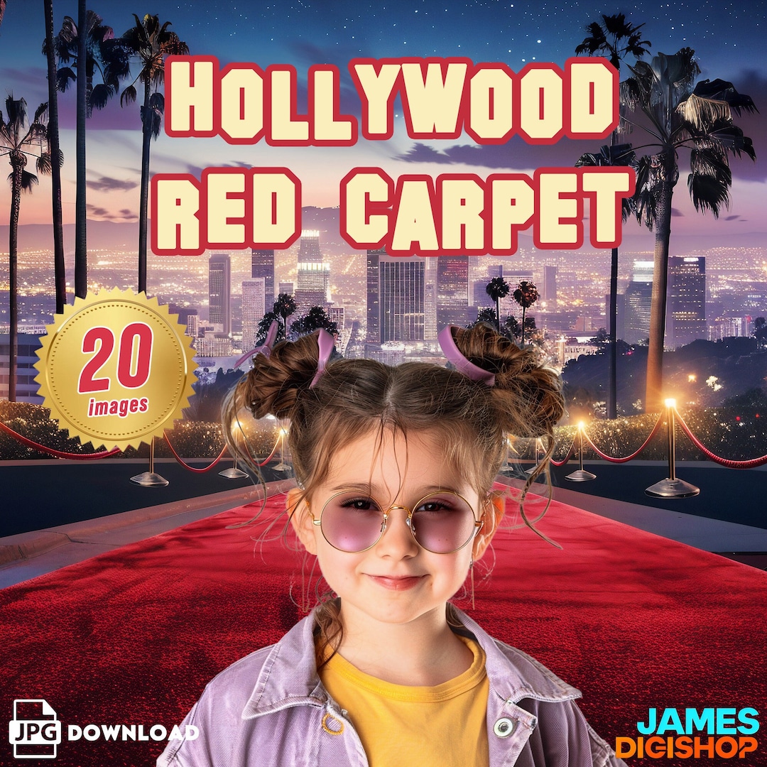 20 Hollywood Star Red Carpet Backdrop, Red Carpet Digital Background ...