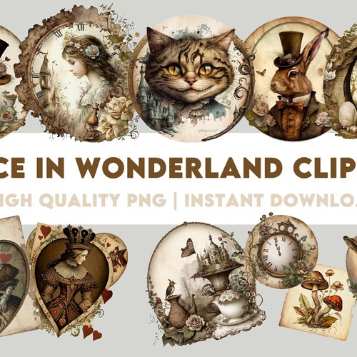 Alice in Wonderland Clipart Fantasy Clipart Fairytale - Etsy