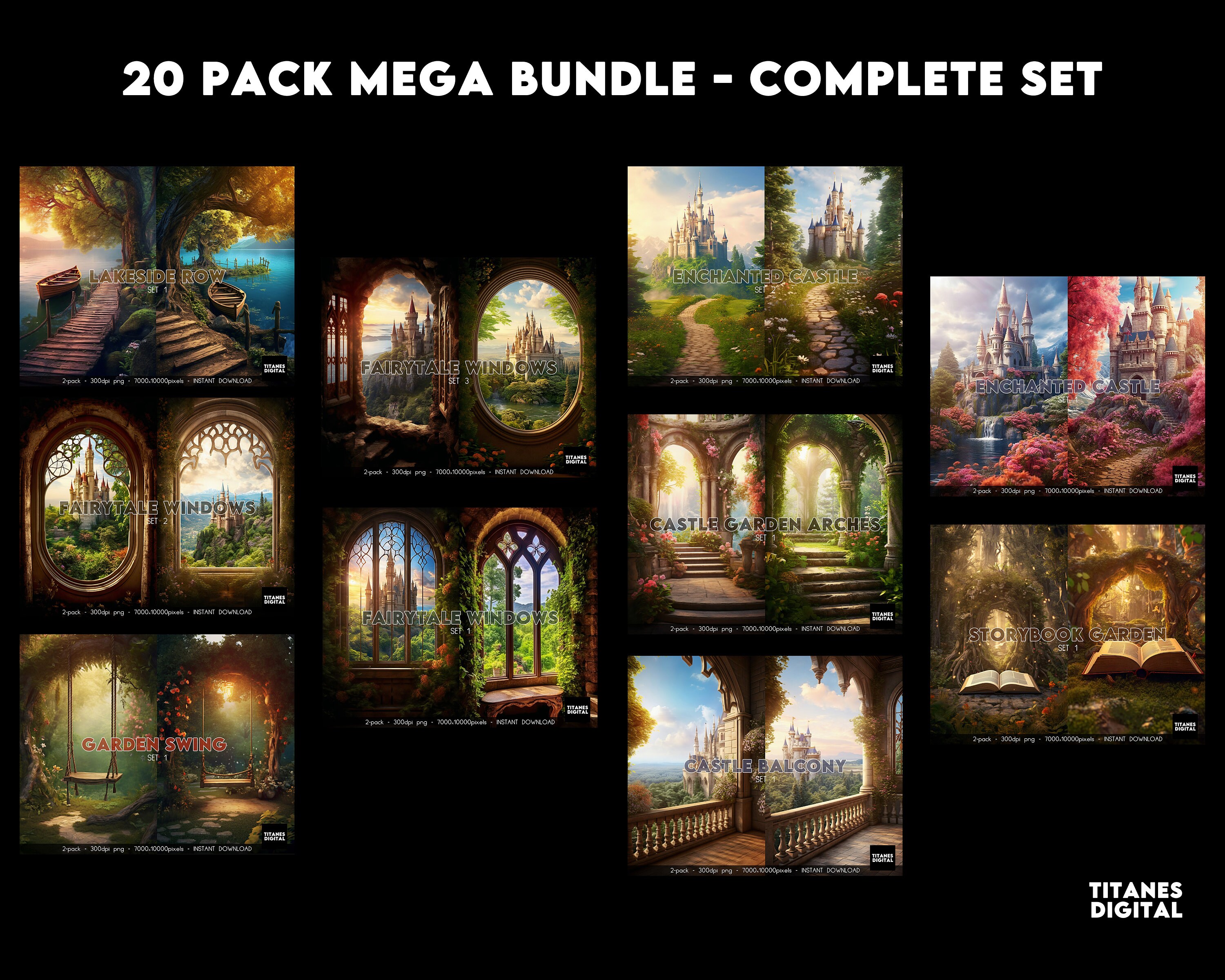 20 Fairytale Castle Digital Backdrops Fairytale Windows - Etsy