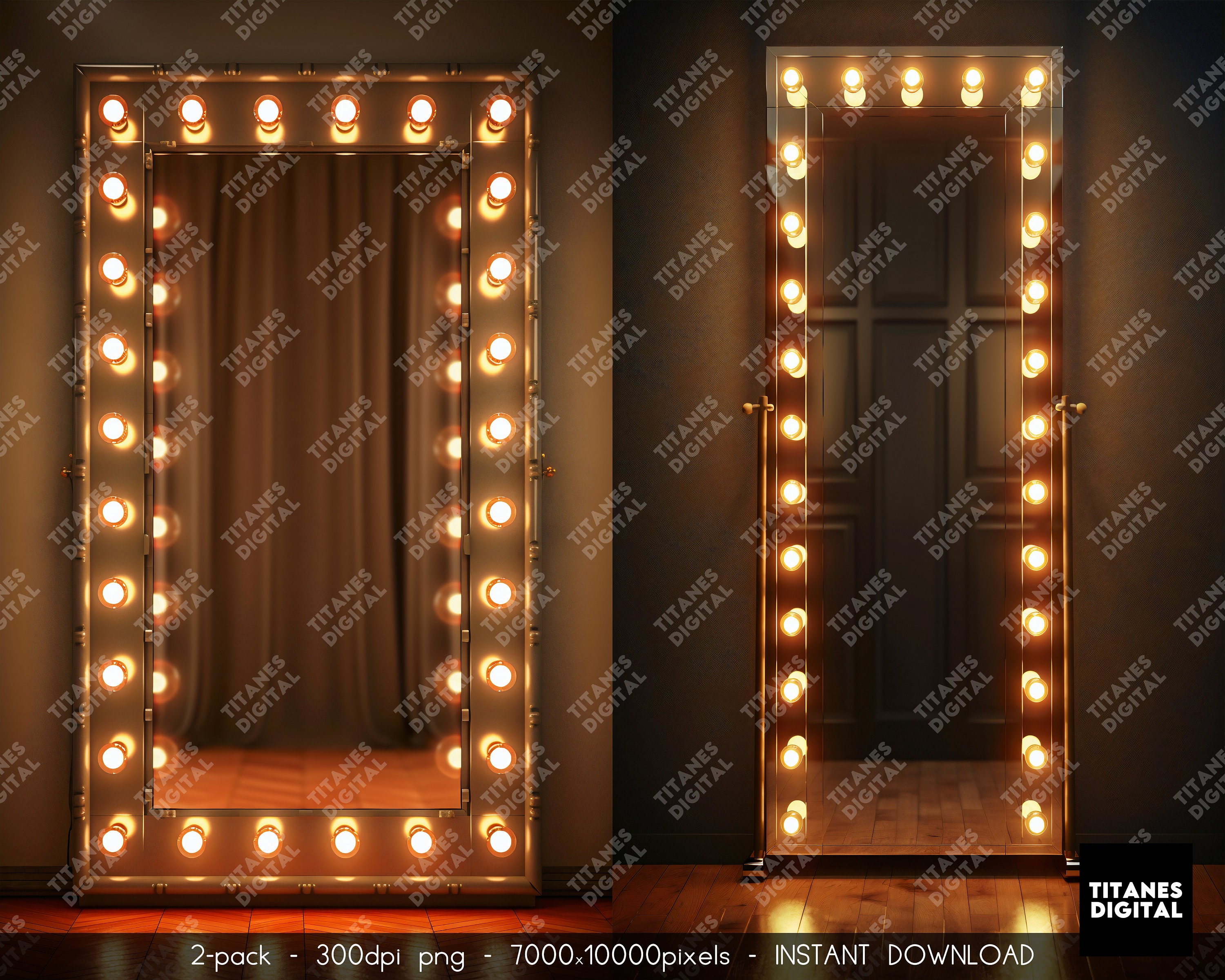 Hollywood Vanity Mirror Digital Backdrop Overlay Glamour - Etsy