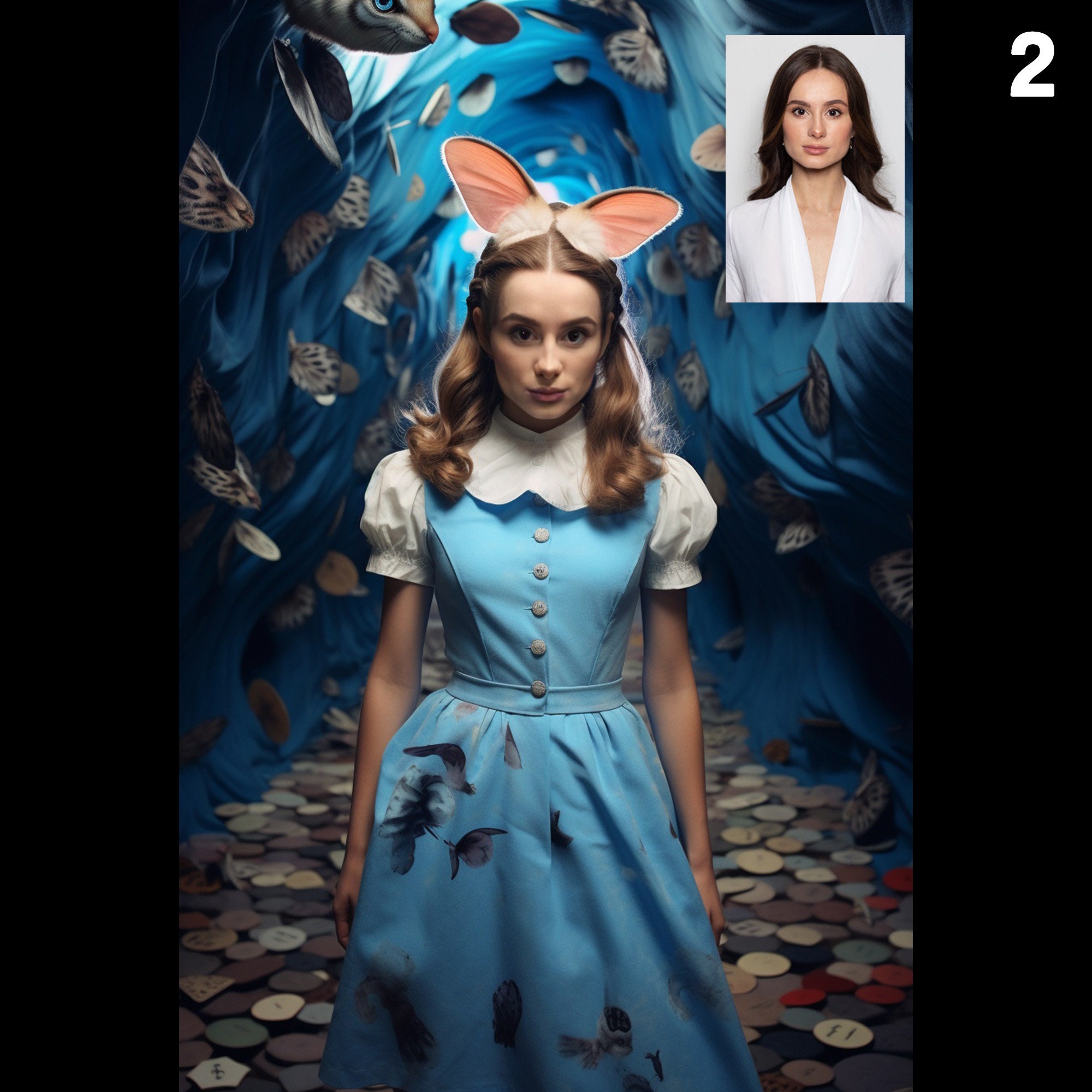 Alice in Wonderland Portrait Custom Alice Portrait Queen of - Etsy