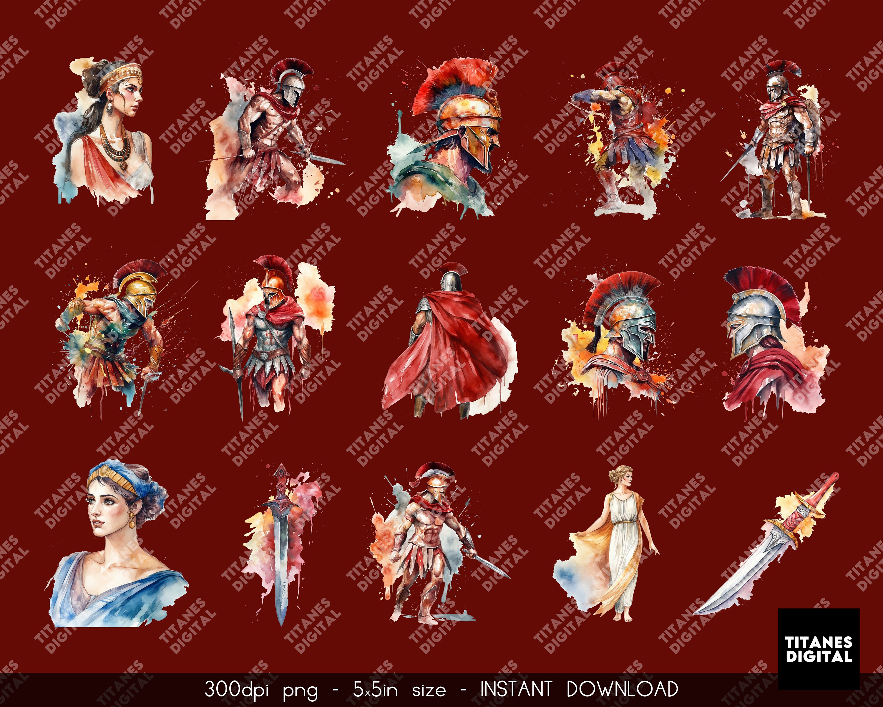 100 Ancient History Clipart Bundle Celtic Watercolor - Etsy