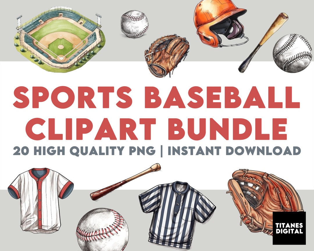 Watercolor Baseball Clipart Sports Clip Art Kids Sport Clip - Etsy