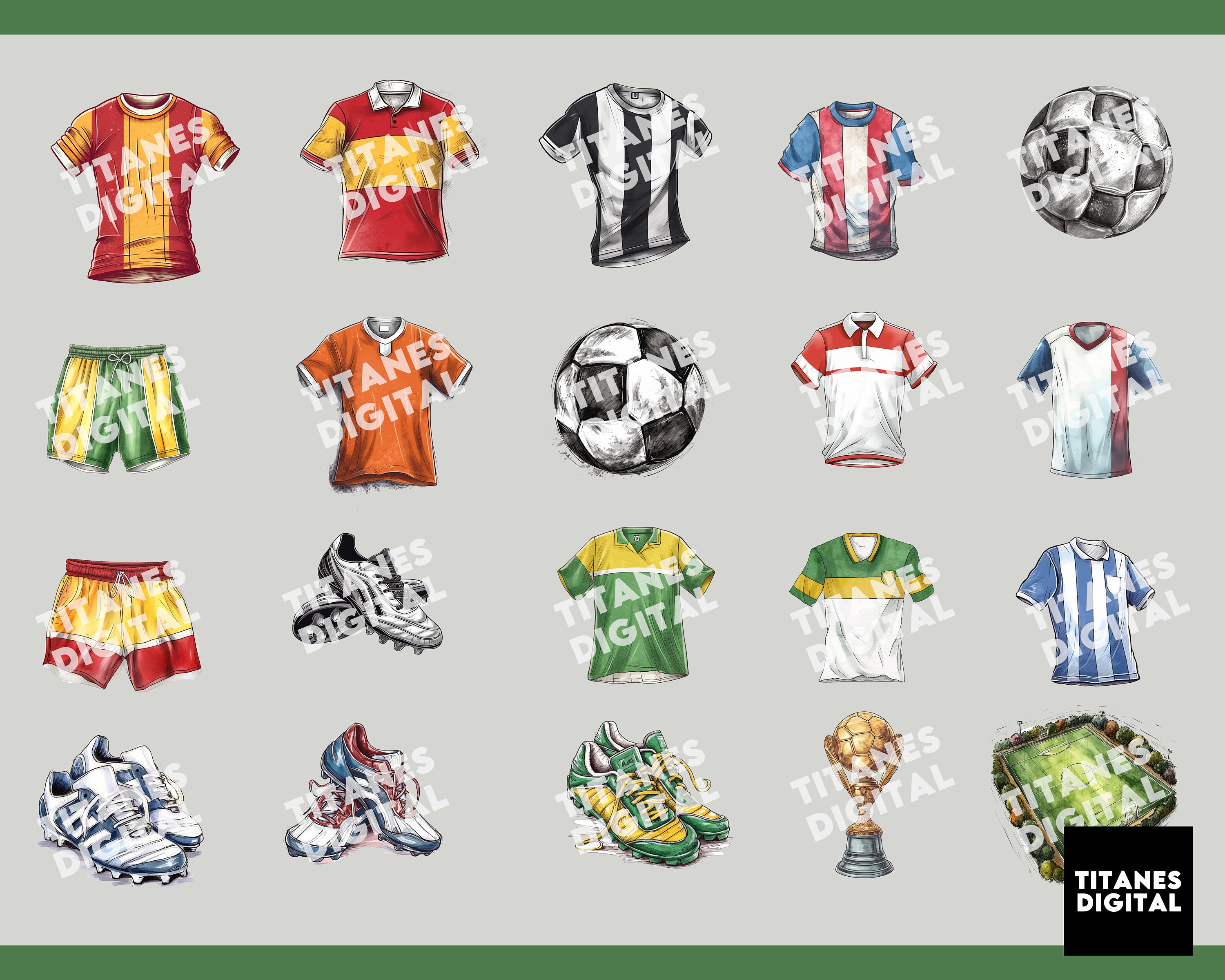 Watercolor Football Clipart Soccer Sports Clip Art Kids - Etsy