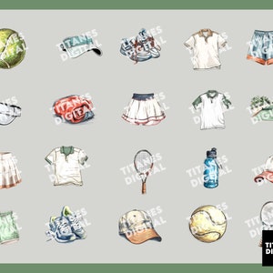 Watercolor Tennis Clipart, Tennis Ball Clip Art, Kids Sport Clip Art ...