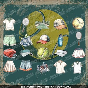 Watercolor Tennis Clipart, Tennis Ball Clip Art, Kids Sport Clip Art ...