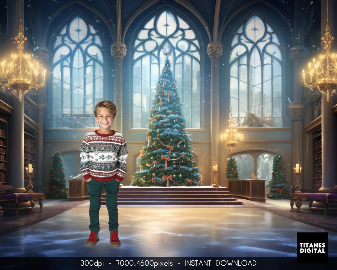 Christmas Library Background, Library Christmas Background, Christmas ...