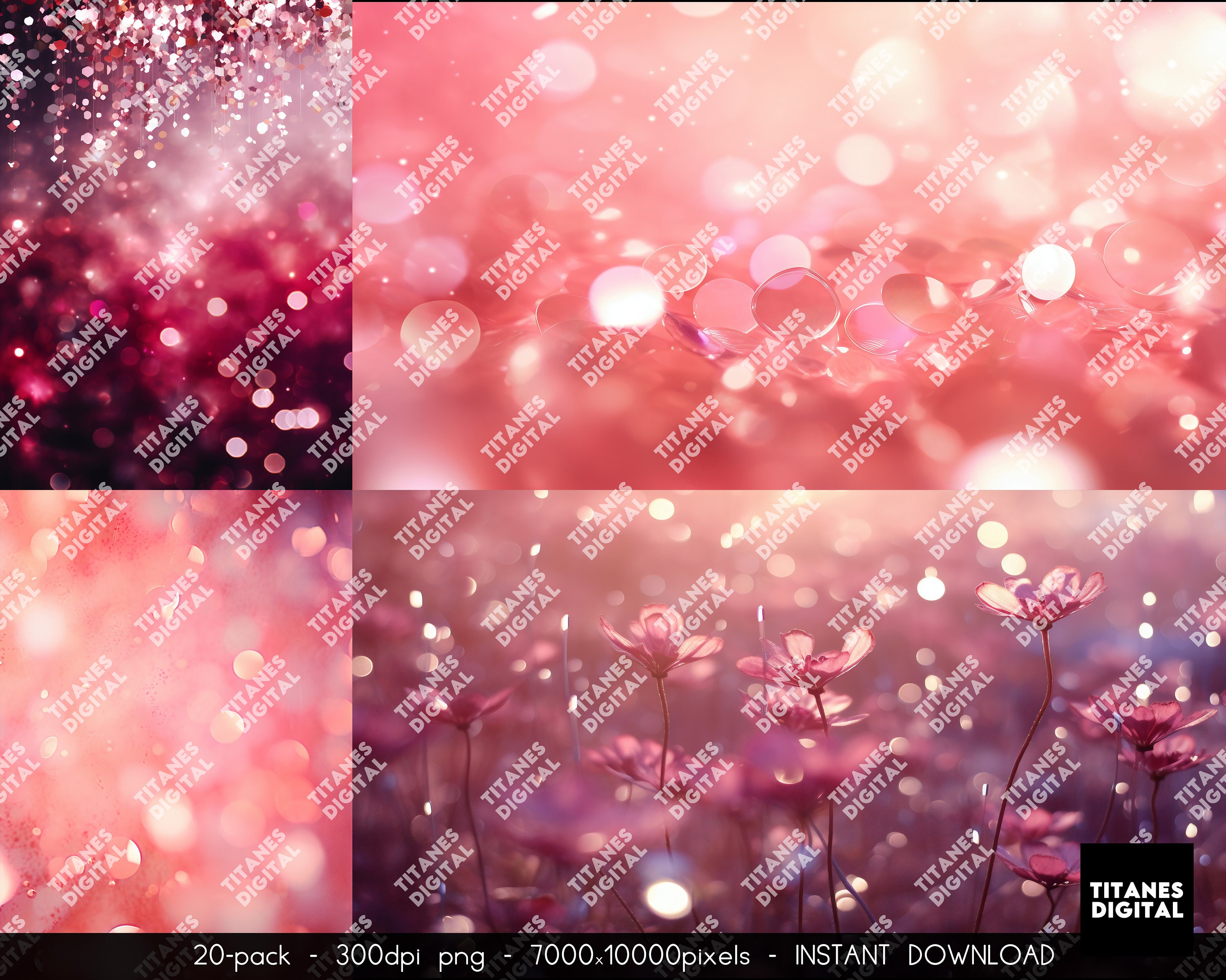 20 Pink Bokeh Overlays Pink Backgrounds Pink Light Overlays - Etsy