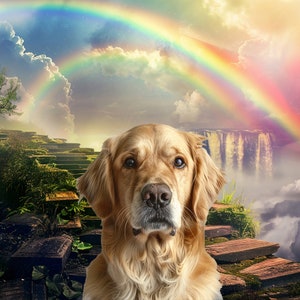 Pet Memorial Backgrounds: Rainbow Heaven Poster (digital Download) - Etsy