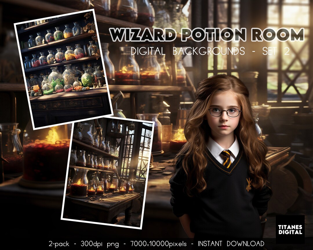 Wizard Potions Room Backdrop, Wizard Classroom Background, School of ...
