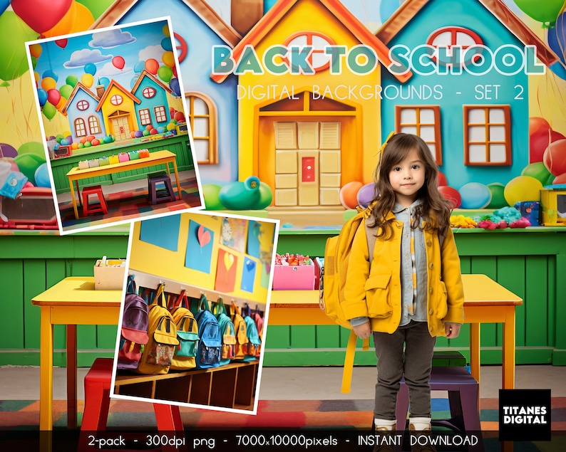 Pre School Background Back to School Digital Backdrops - Etsy